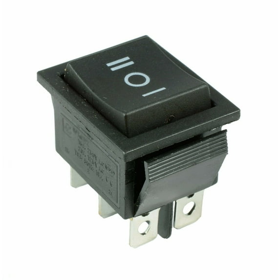 (On)Off(On) Large Black Rectangle Rocker Switch 6-Pin DPDT 12V ...