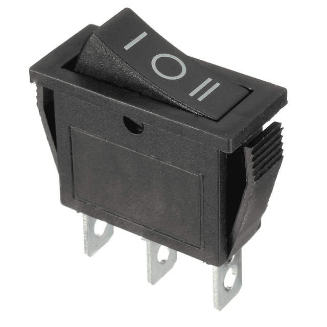 On-Off-On Rectangle Rocker Switch 3 Position SPDT Black for Car Dash ...