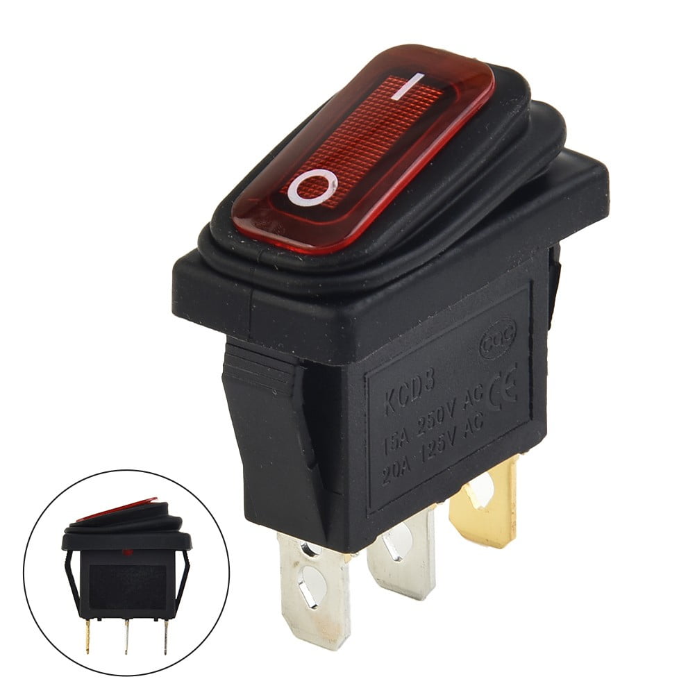 On Off Push Button Switch With Led High Power 15A 250V 20A 125V Ac On ...
