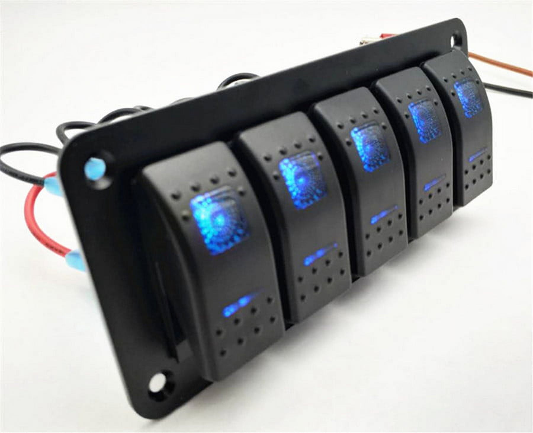 On/Off Rocker Switch Panel Dual LED Light Car RV Marine Boat Waterproof ...