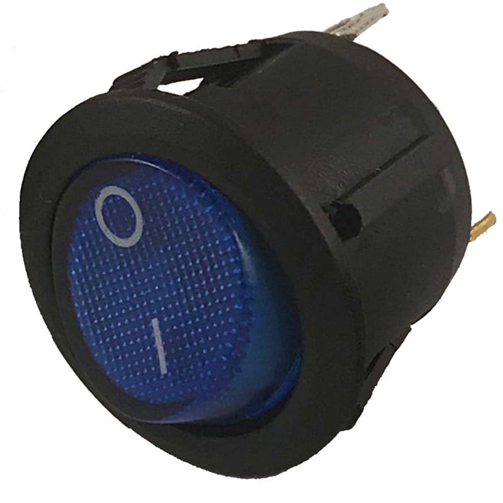 On Off Switch Round Blue Light Toggle On-Off Rocker Switch 12V 3-Pin ...