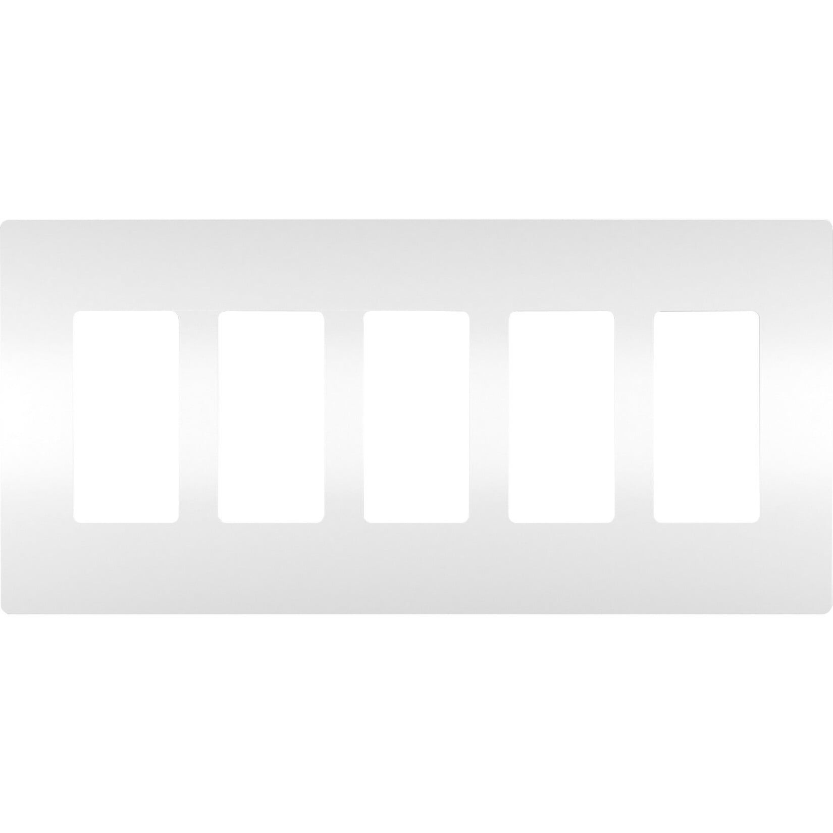 On-Q Five-Gang Screwless Wall Plate, White - Walmart.com