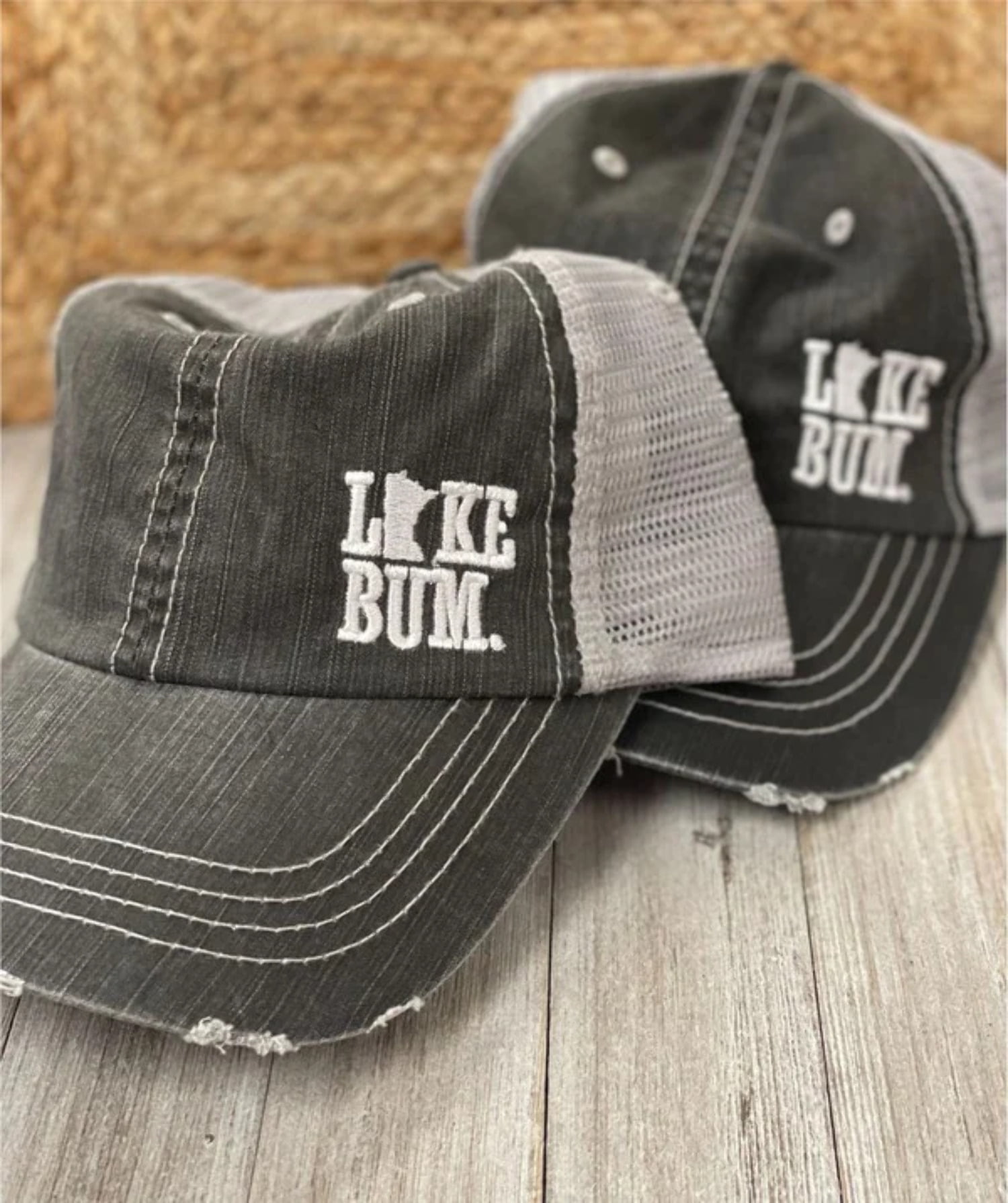 On Side - Minnesota Lake Bum Mesh Trucker Hat - Walmart.com