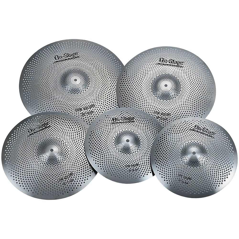 On Stage LVCP5000 Low Volume Stainless Steel Cymbal Set for Drum Kit ...