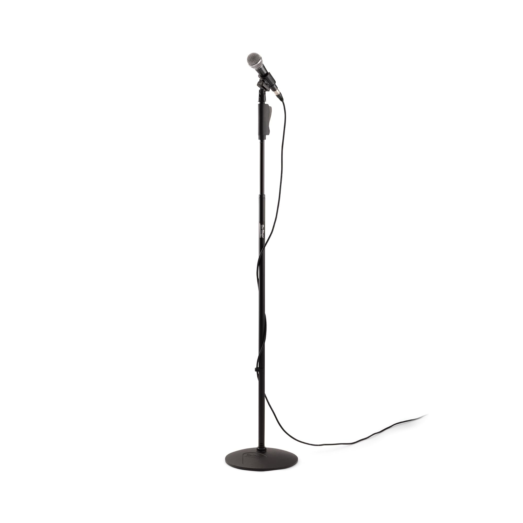On-Stage Production-Grade MS9510 One-Handed Mic Stand with Round Base ...