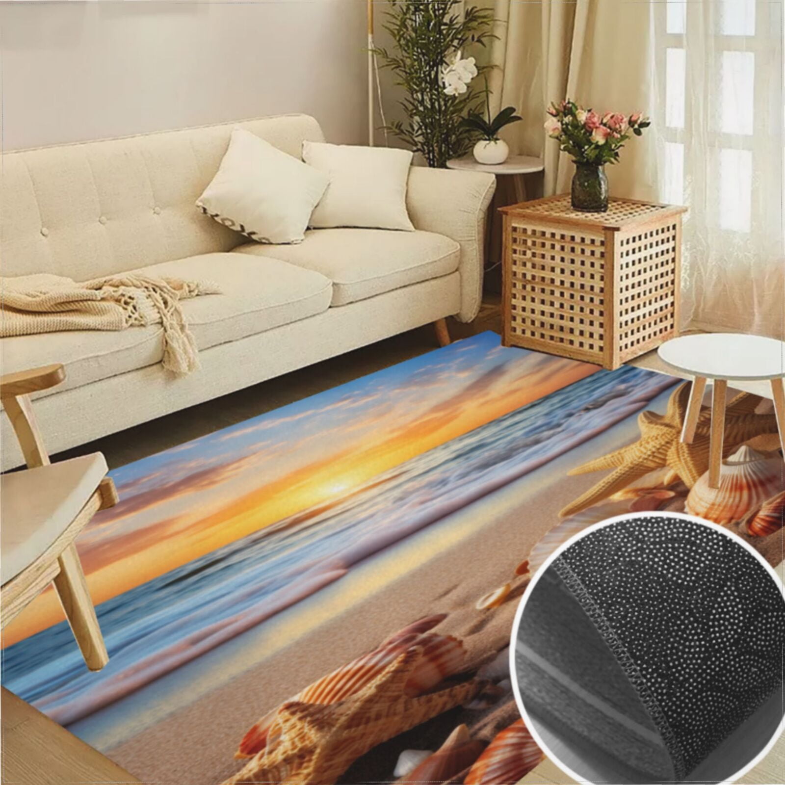 On The Beach Of The Waves, There Are Starfish, Snails, And Shells (1) Adult Home Decor Bedroom ...