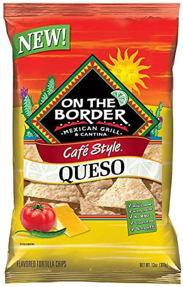 On The Border Cafe Style Tortilla Chips Queso 13 oz (Pack of 3 ...
