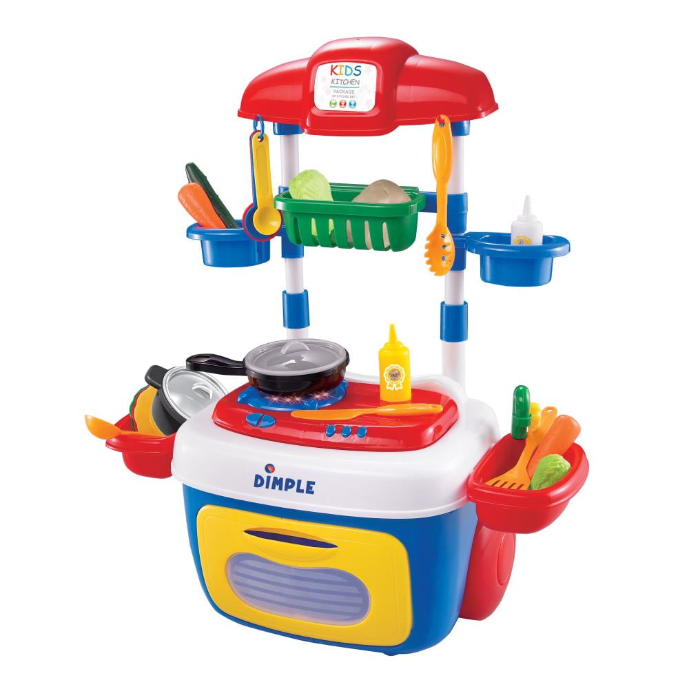 On The Go Carrier Toy Kitchen Set (30-Piece Set) With Lights and Sounds ...