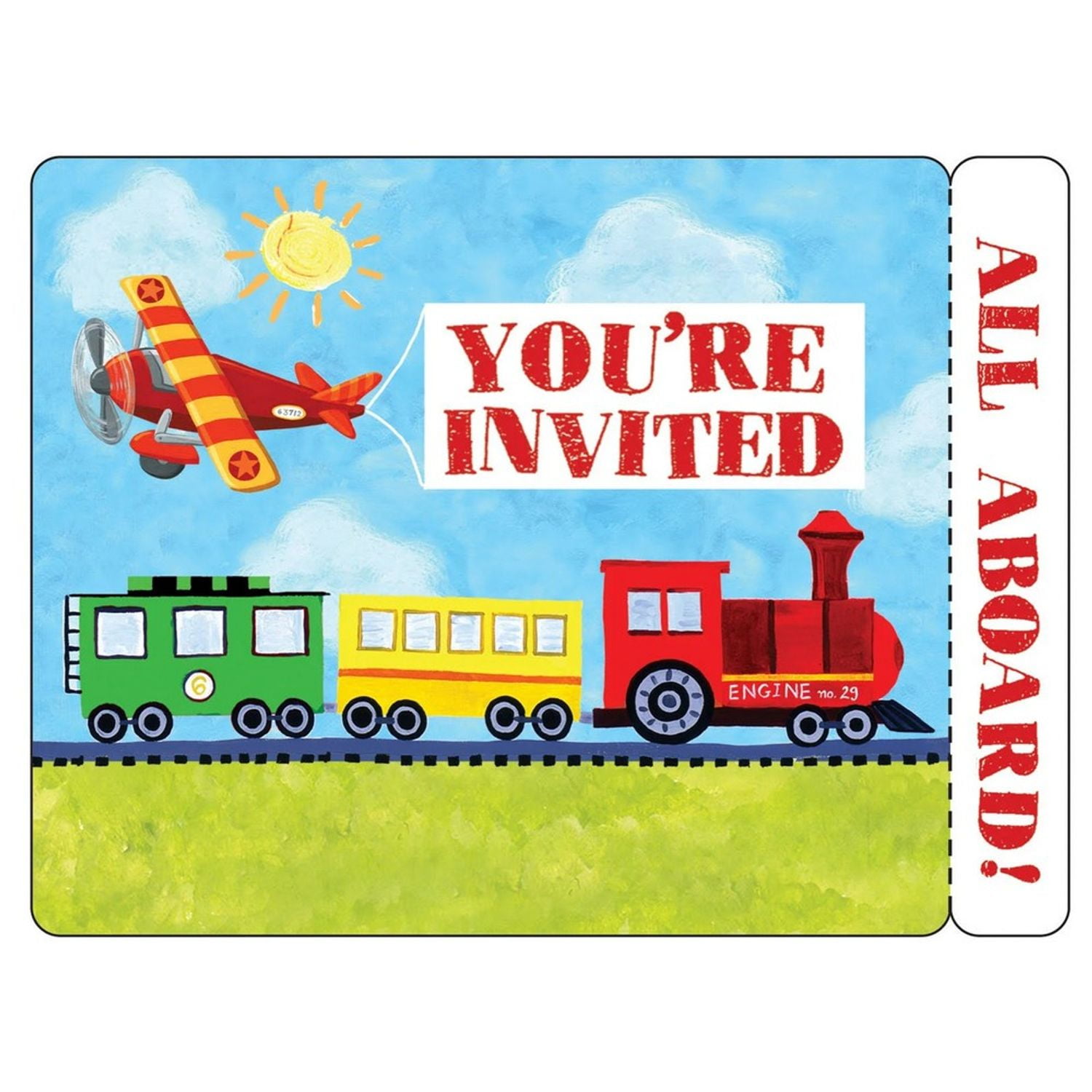On The Go Transportation Party Invitations (Pack of 8) - Walmart.com