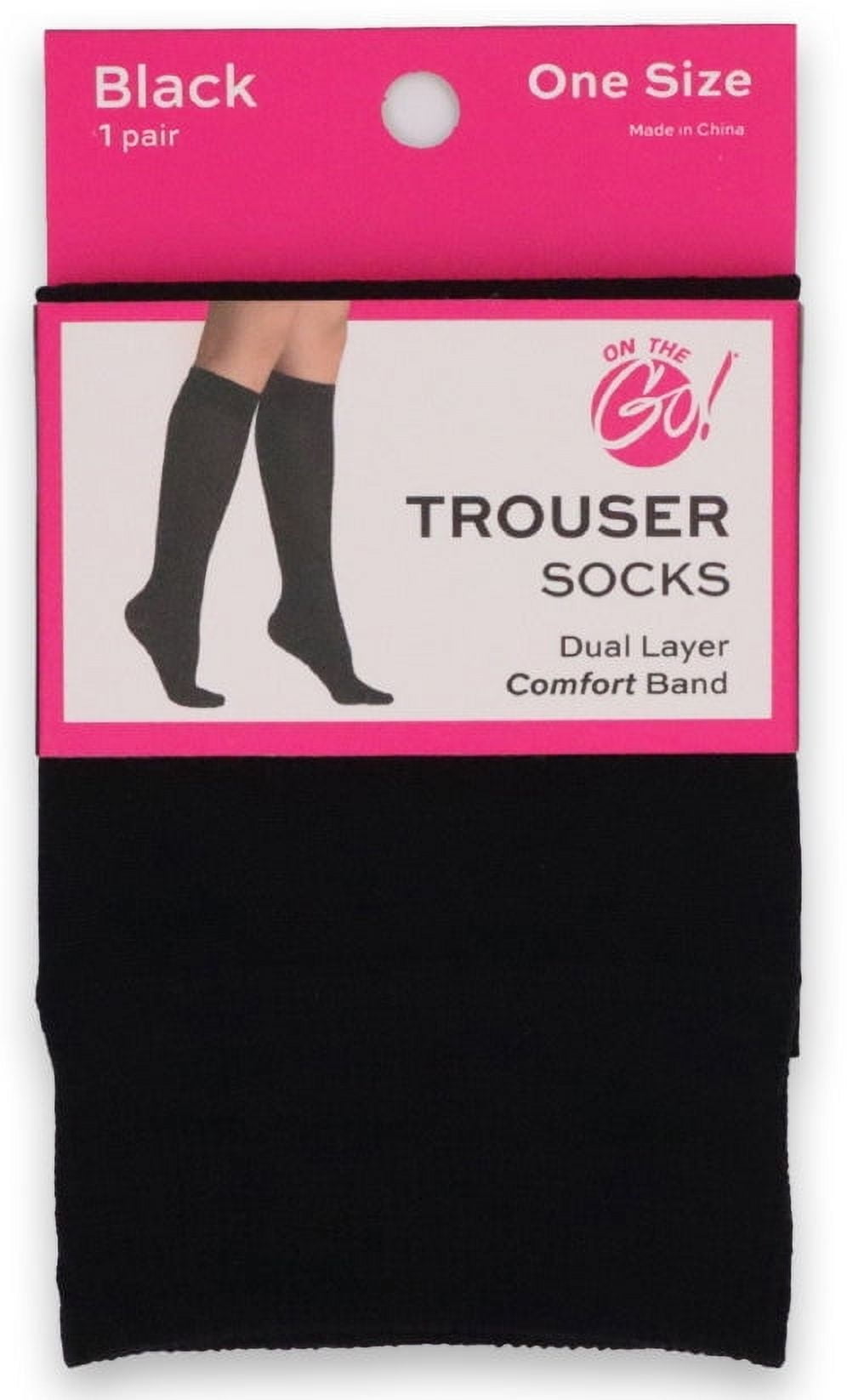 On the Go Women's Trouser Sock (1 Pair, Black Fashion Rib) - Walmart.com