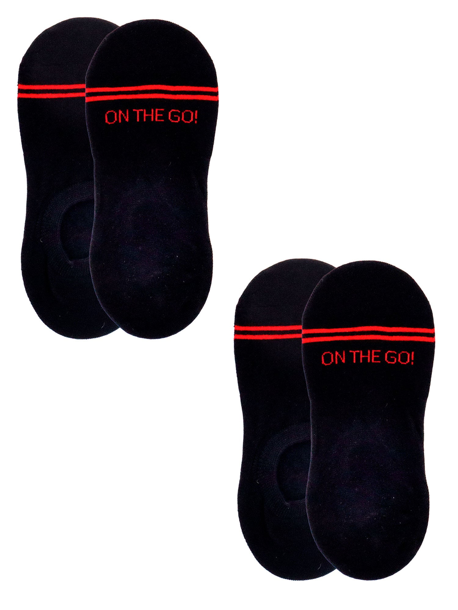 On the Go Women's Invisible Socks (Black Red Stripes Toe) - Walmart.com
