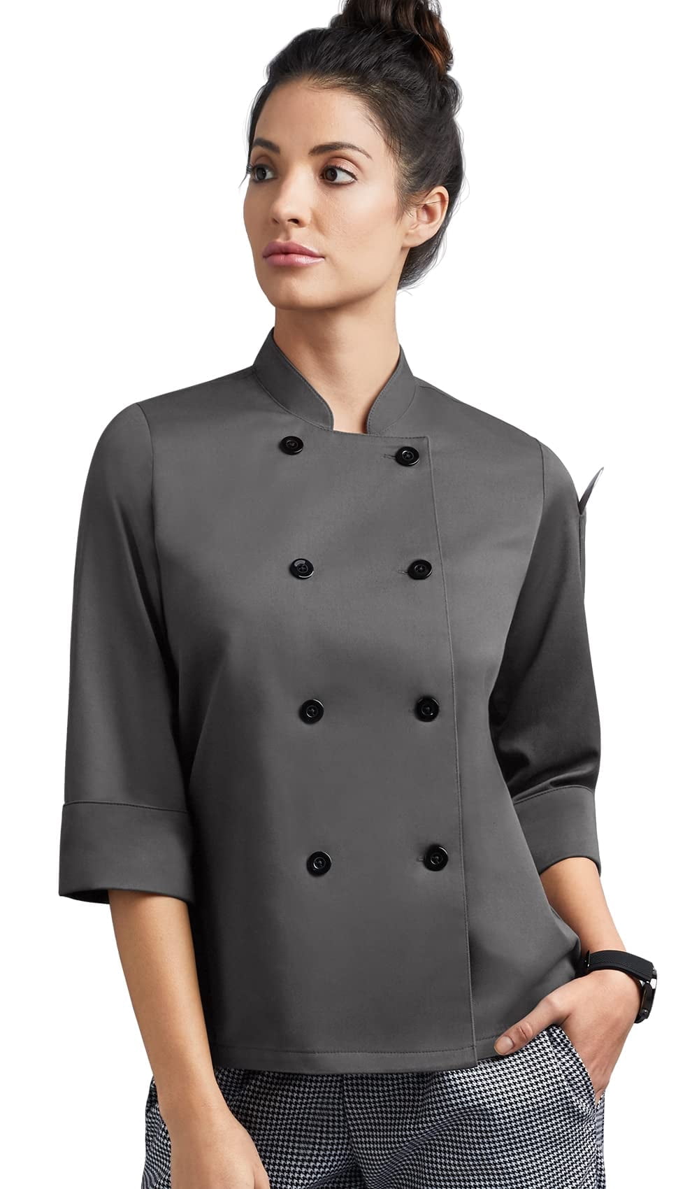 On The Line Women's 1-Pocket 3/4 Sleeve Chef Coat (Pebble Grey, 4X ...