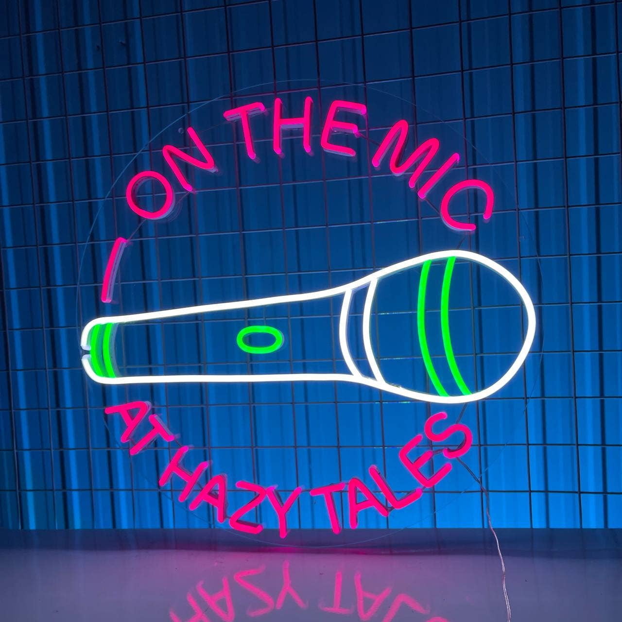 On The Mic Neon Sign Decor, Karaoke Studio Signboard Decor - Walmart.com