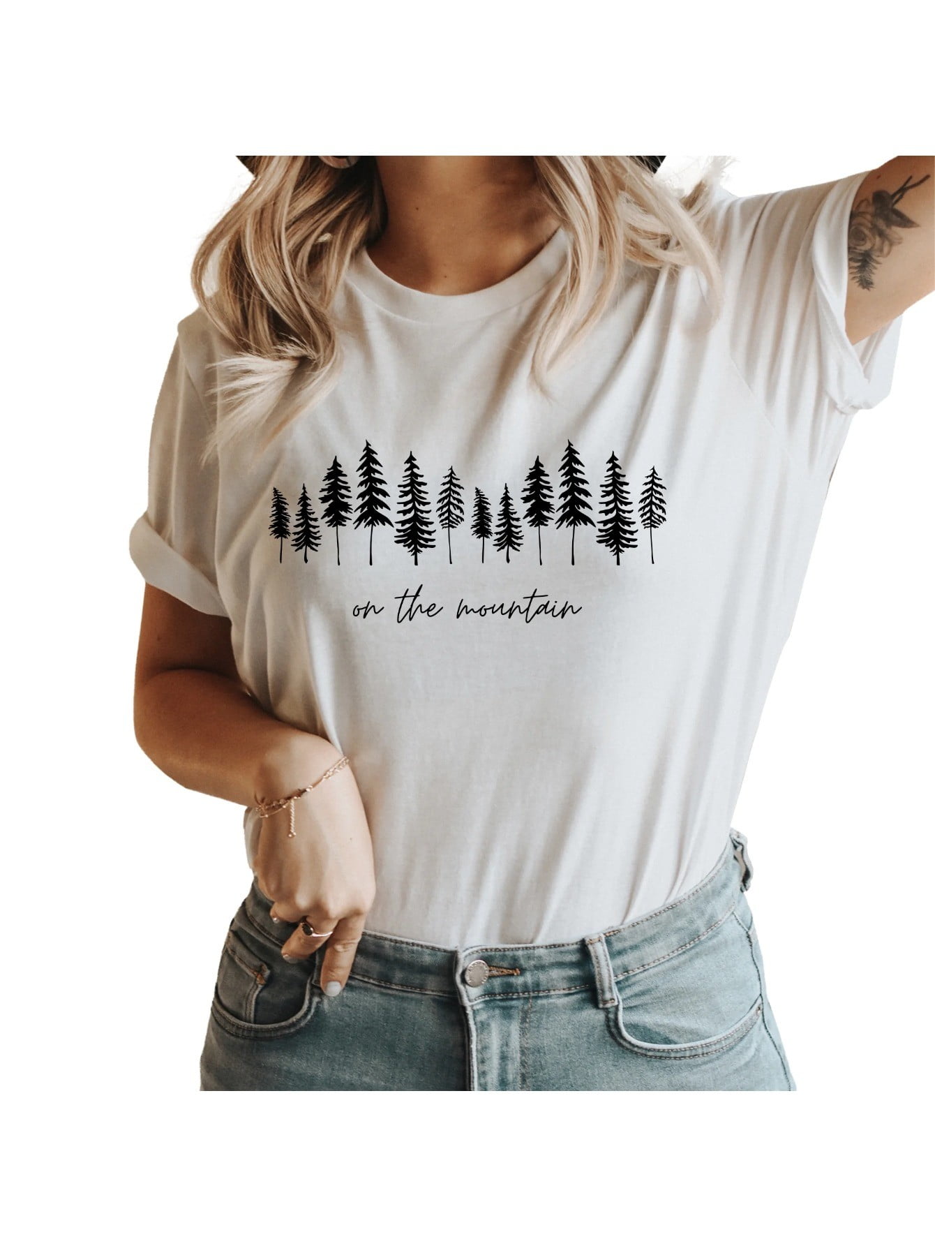On The Mountain Women's Nature Camping Mountain Hiking Lovers Shirt ...