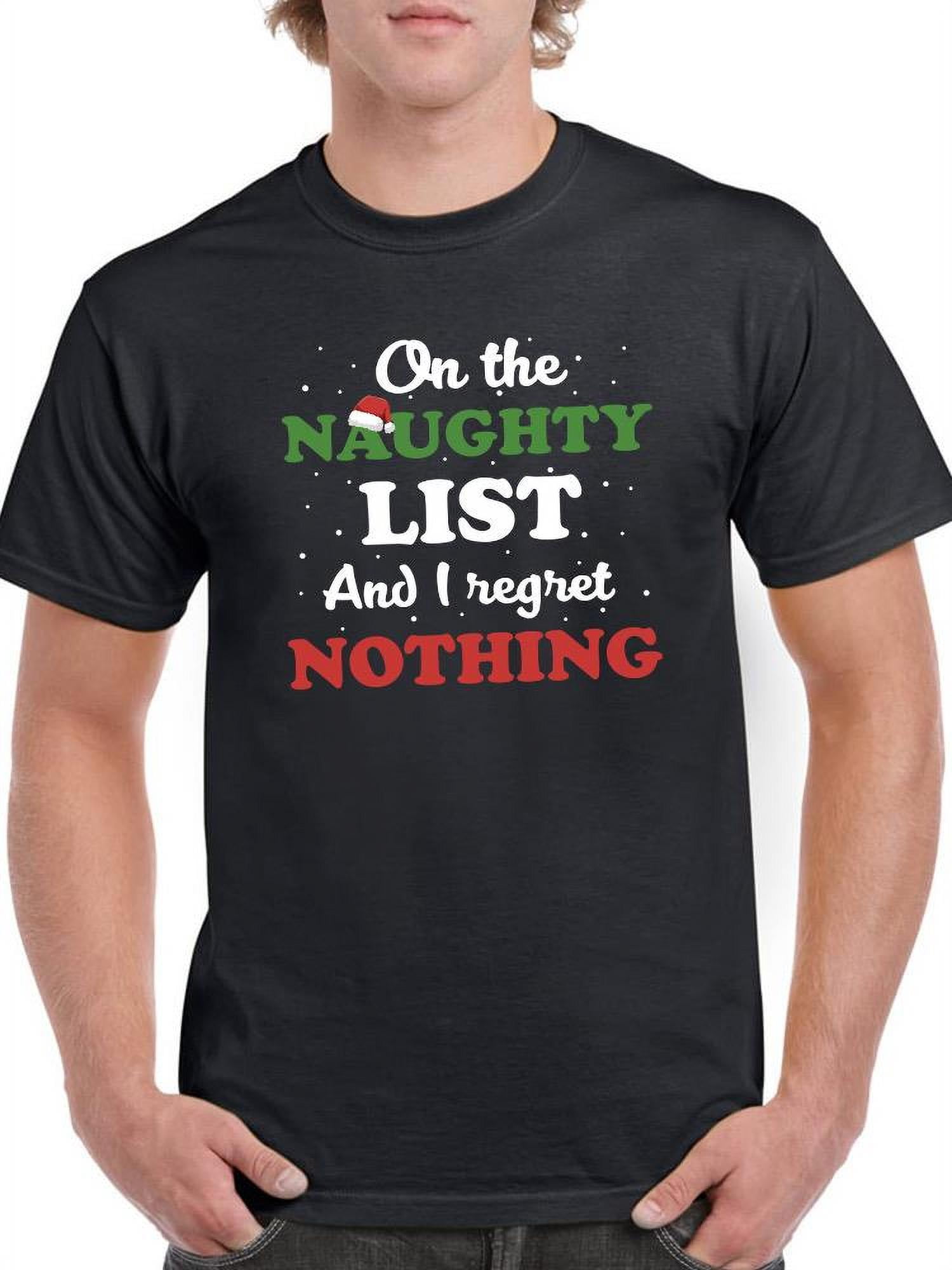 On The Naughty List Christmas T-Shirt Men -Smartprints Designs, Male XX-Large - Walmart.com