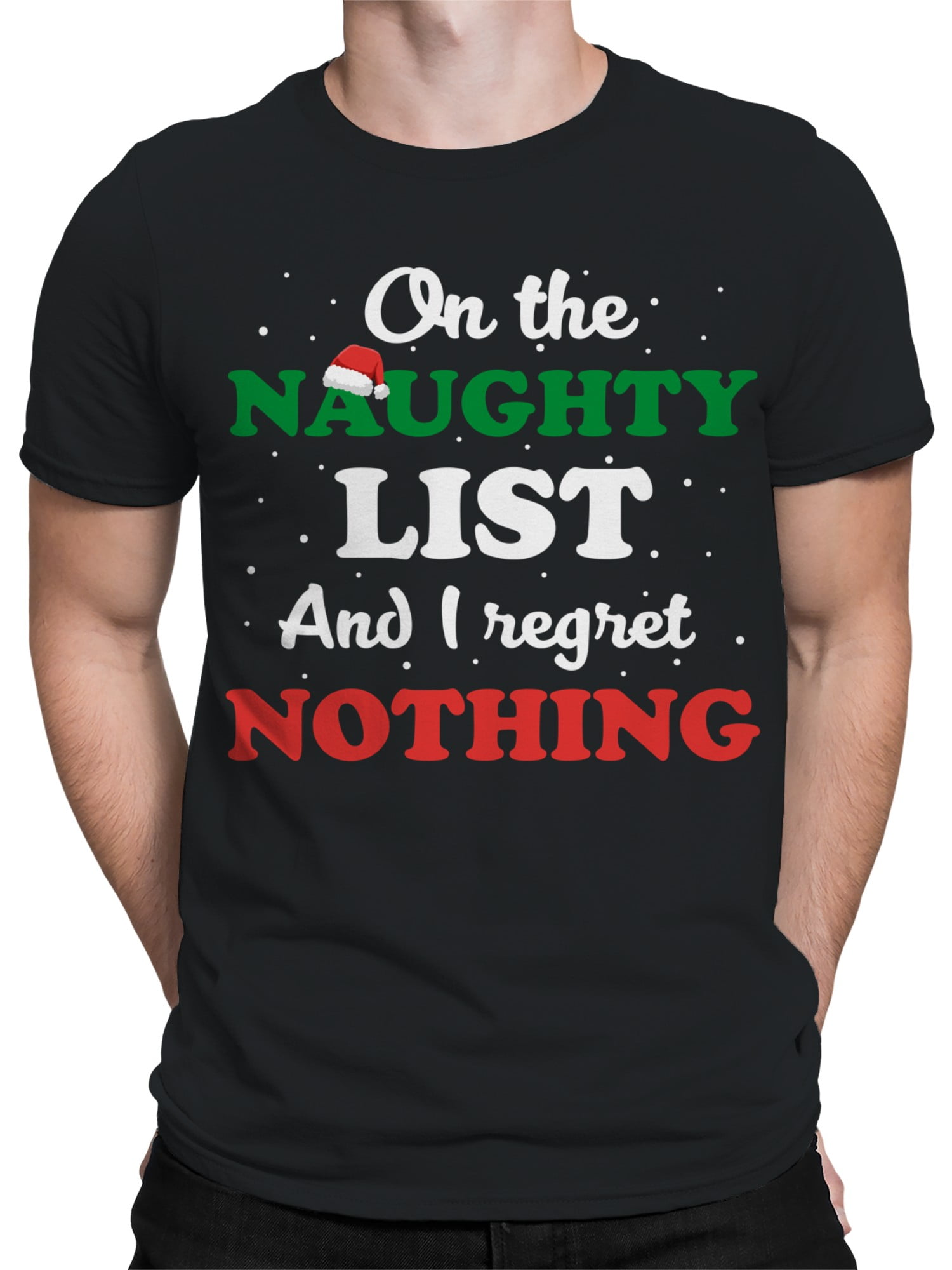 Smartprints On The Naughty List Christmas T-Shirt, Men's Black XX-Large ...