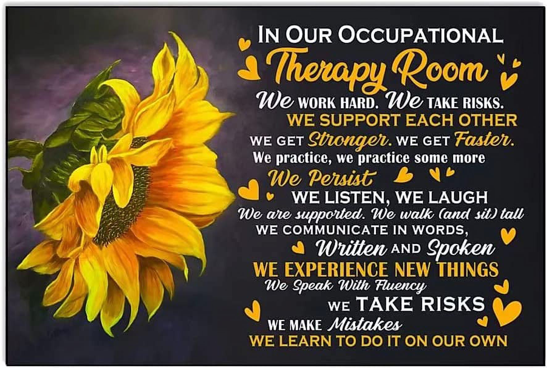 On The Occupational Therapist Room We Work Hard Metal Tin Sign ...