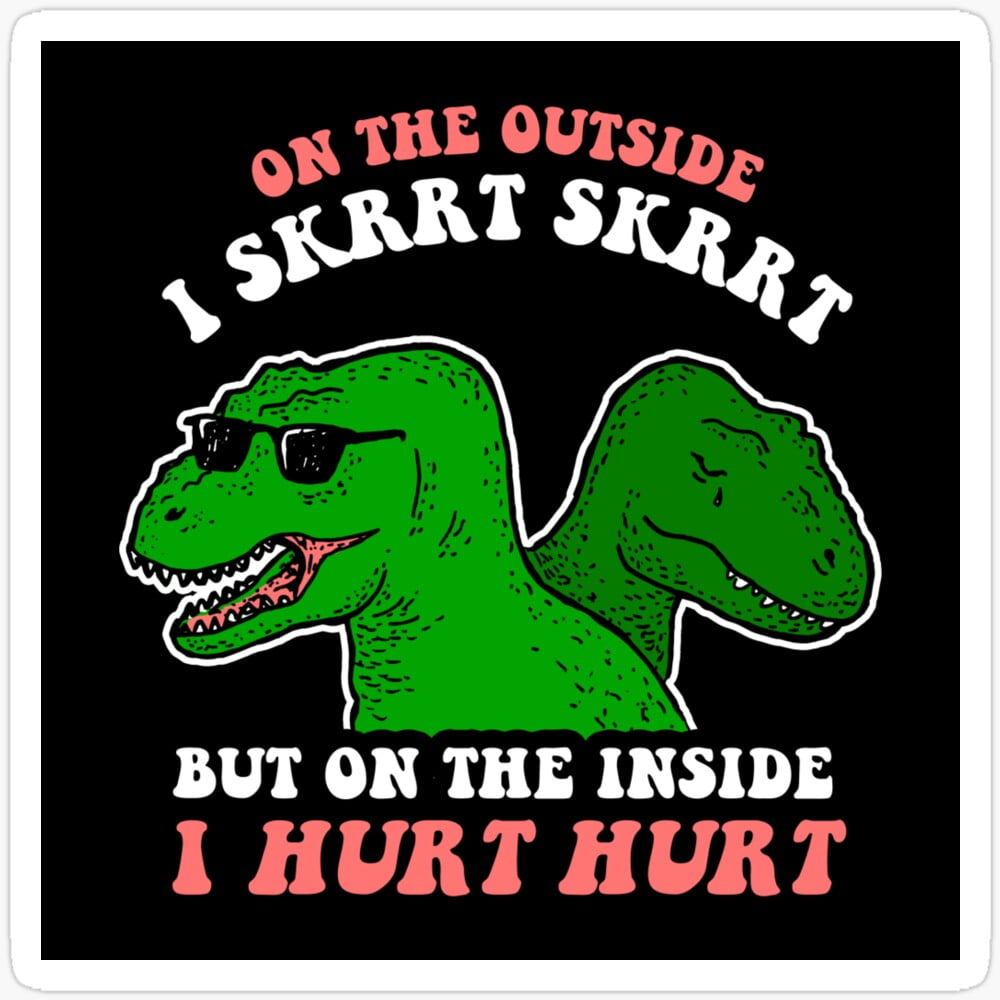 On The Outside I Skrrt Skrrt But On The Inside I Hurt Hurt Sticker ...