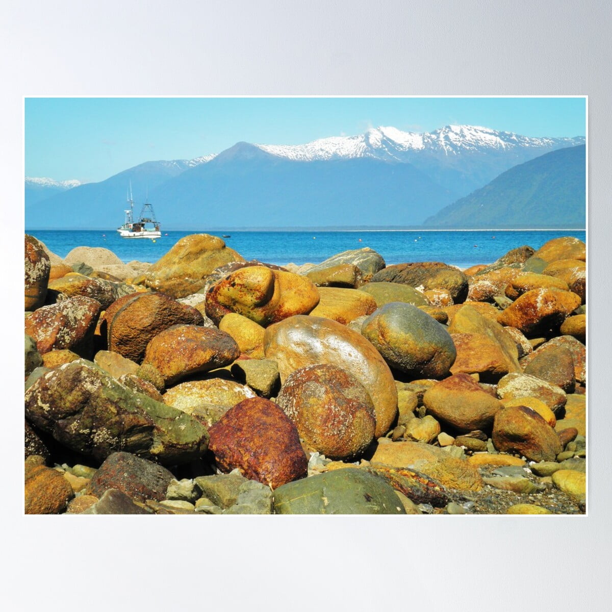 On The Rocks Jackson Bay, West Coast, Nz Poster Wall Art, Modern Wall ...
