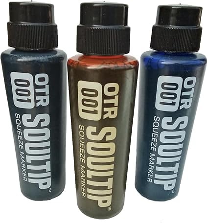 On The Run 001 Soultip Permanent Ink Jumbo Squeeze Marker Set, 3 Count ...