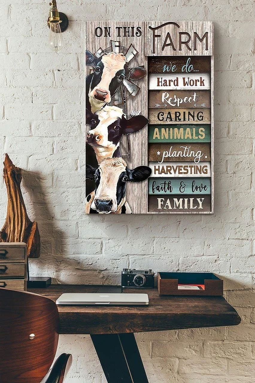On This Farm We Do Hard Work Cow Love Family NO FRAMED POSTER Home ...
