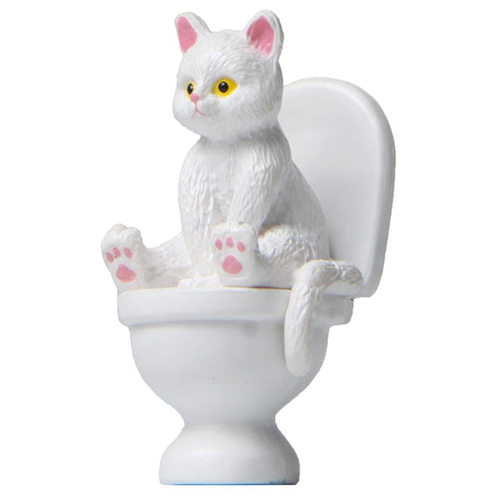 On Toilet Statue Landscape Figurine Miniatures Ornament Home ...