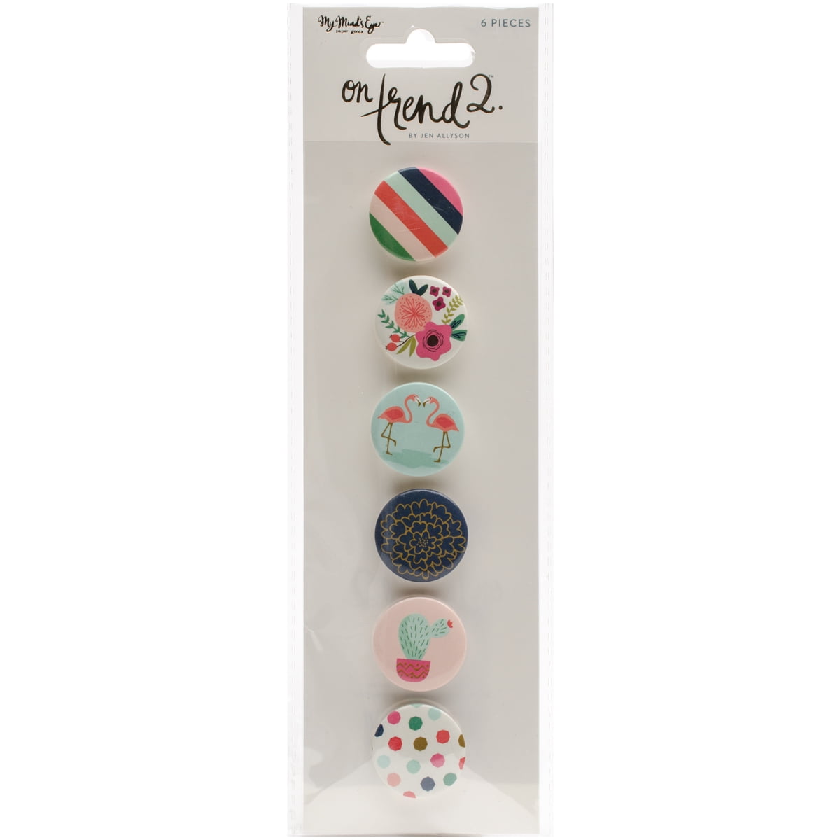 On Trend 2 Flair Buttons 6/Pkg- , Pk 3, My Minds Eye - Walmart.com