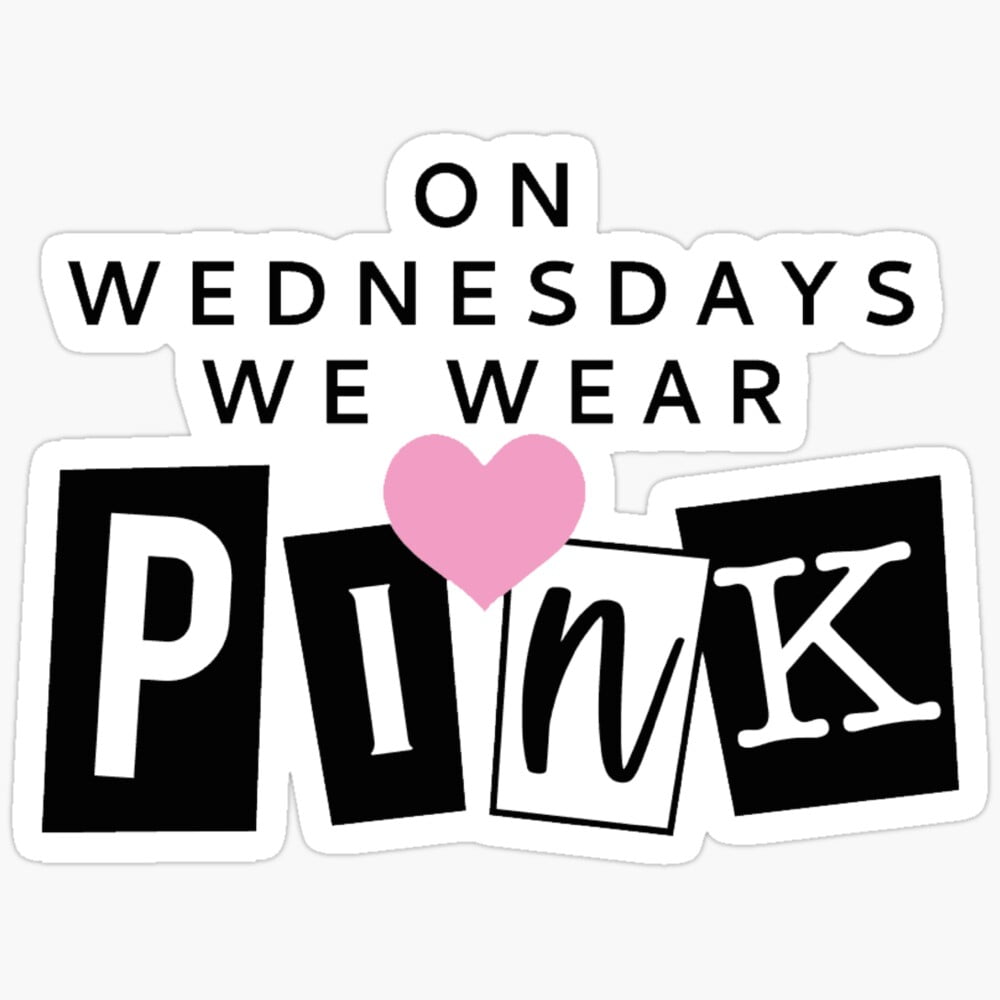 On Wednesdays We Wear Pink Sticker Phone Decal Water Bottle Stickers ...