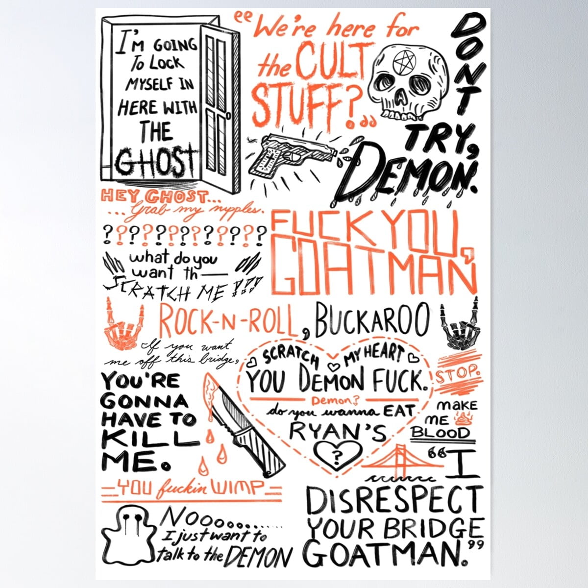 On Your Bridge Goatman Poster Wall Art, Modern Wall Decor For Living ...