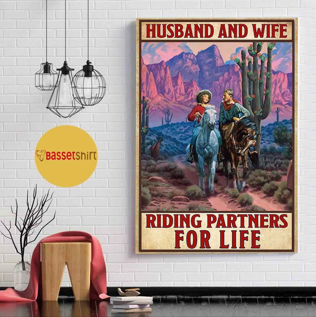 On desert highway husband and wife riding partners for life poster 24 x ...
