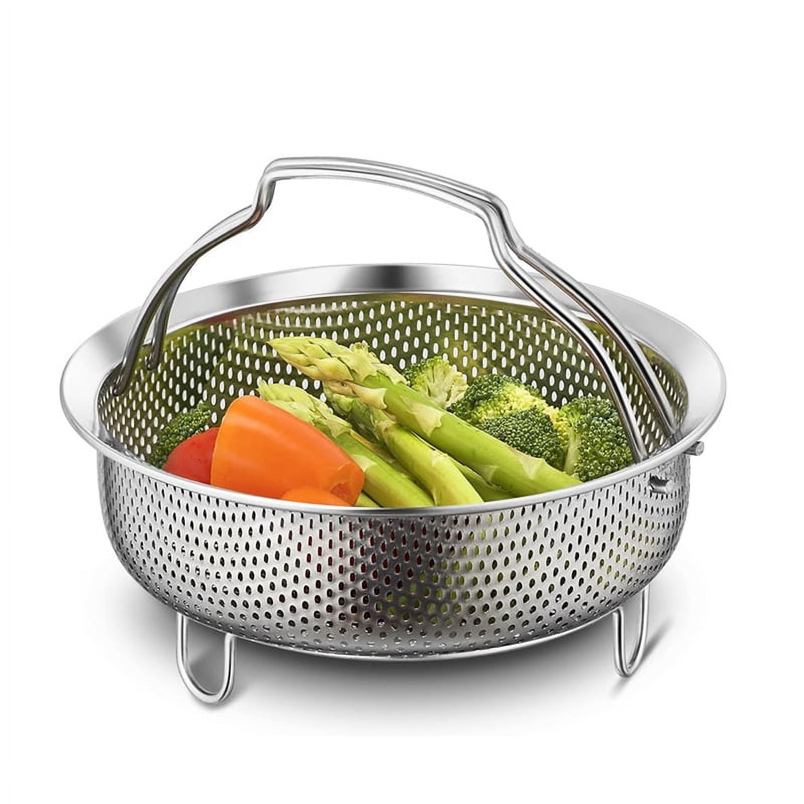 On-the-Go Instant Steamer Basket with Handles, Perforated Strainer ...