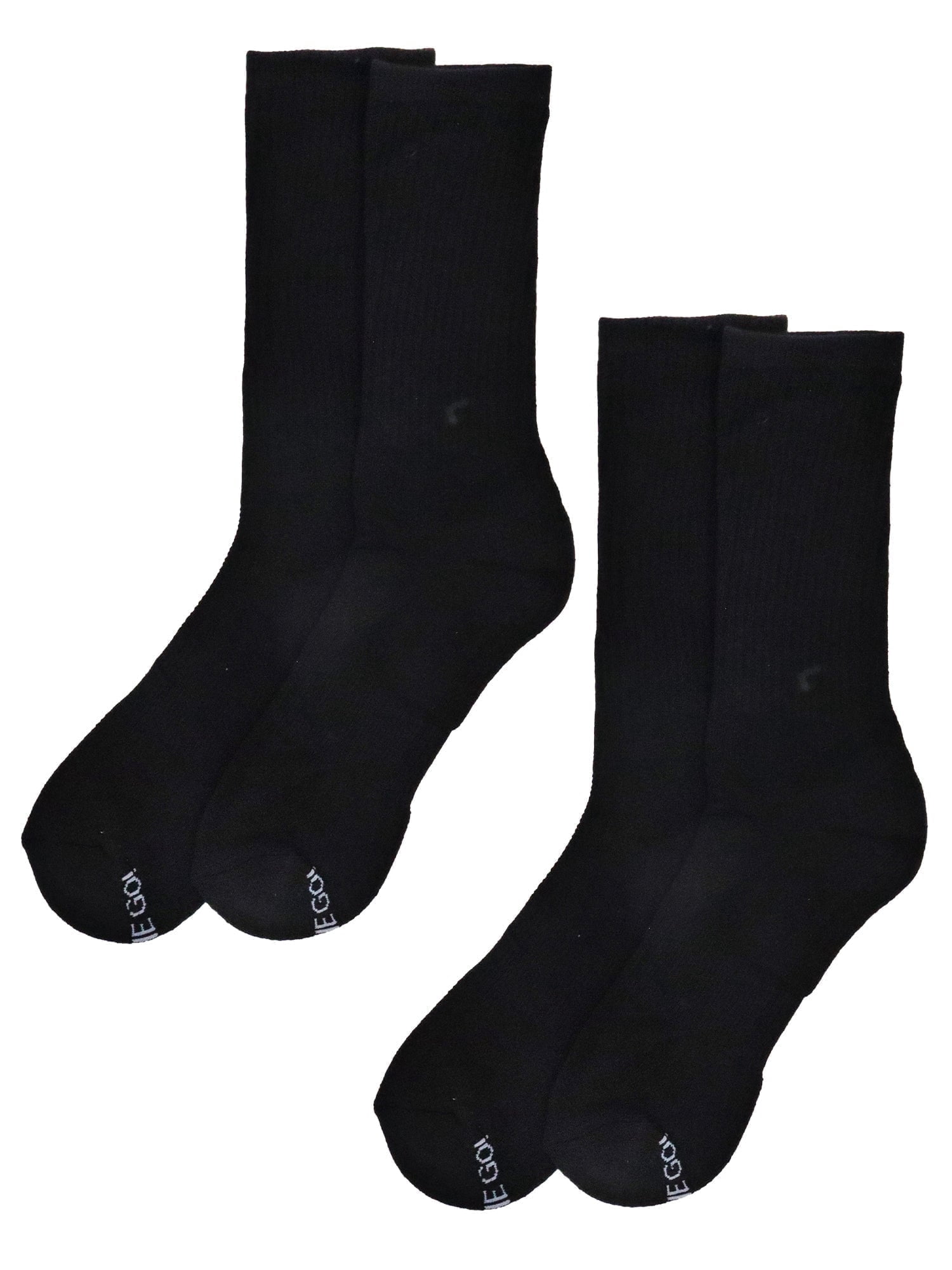 On the Go Men's Crew Socks (2 Pair Pack, Black) - Walmart.com