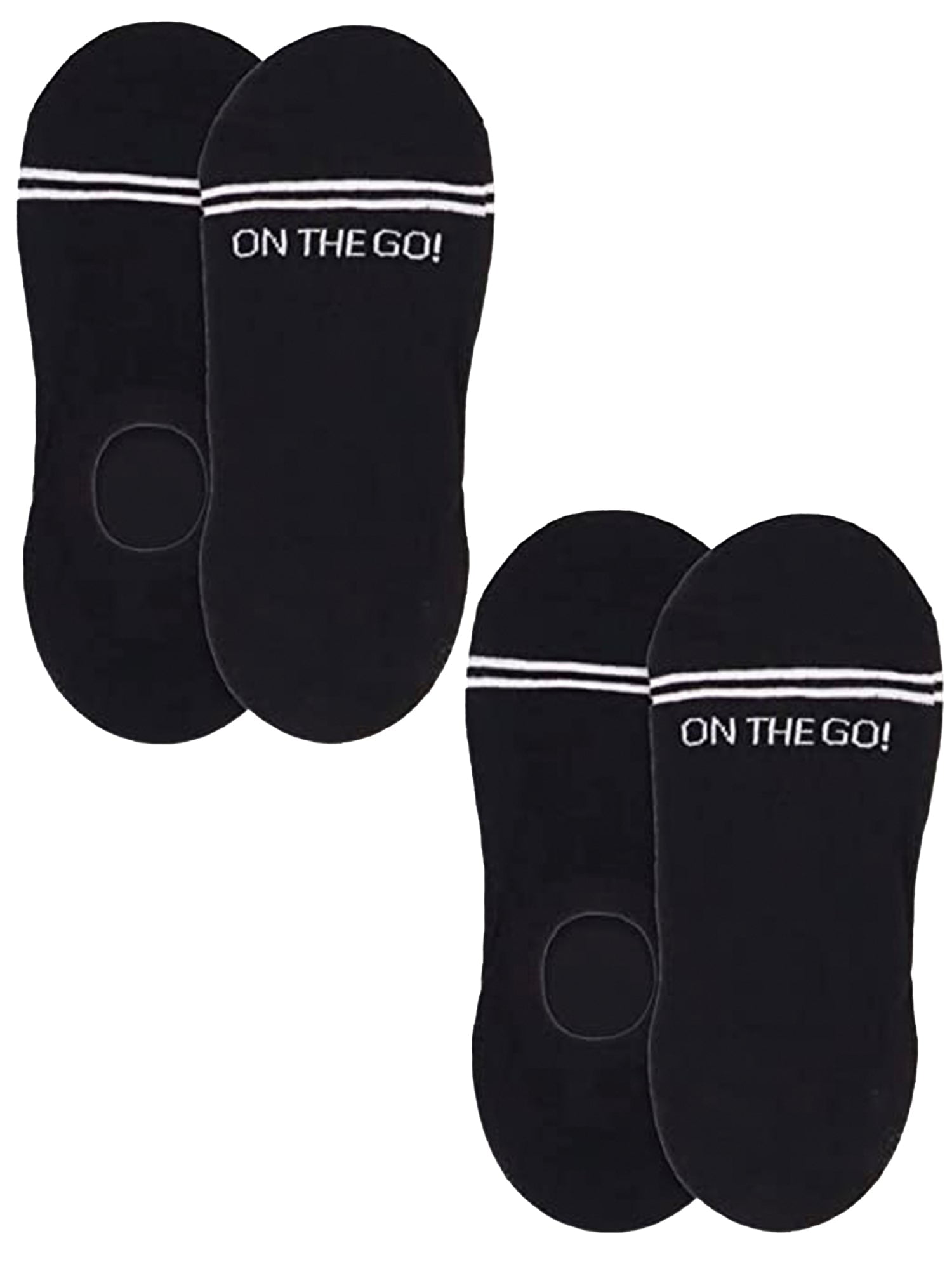 On the Go Women's Invisible Socks (Black White Stripes Toe) - Walmart.com