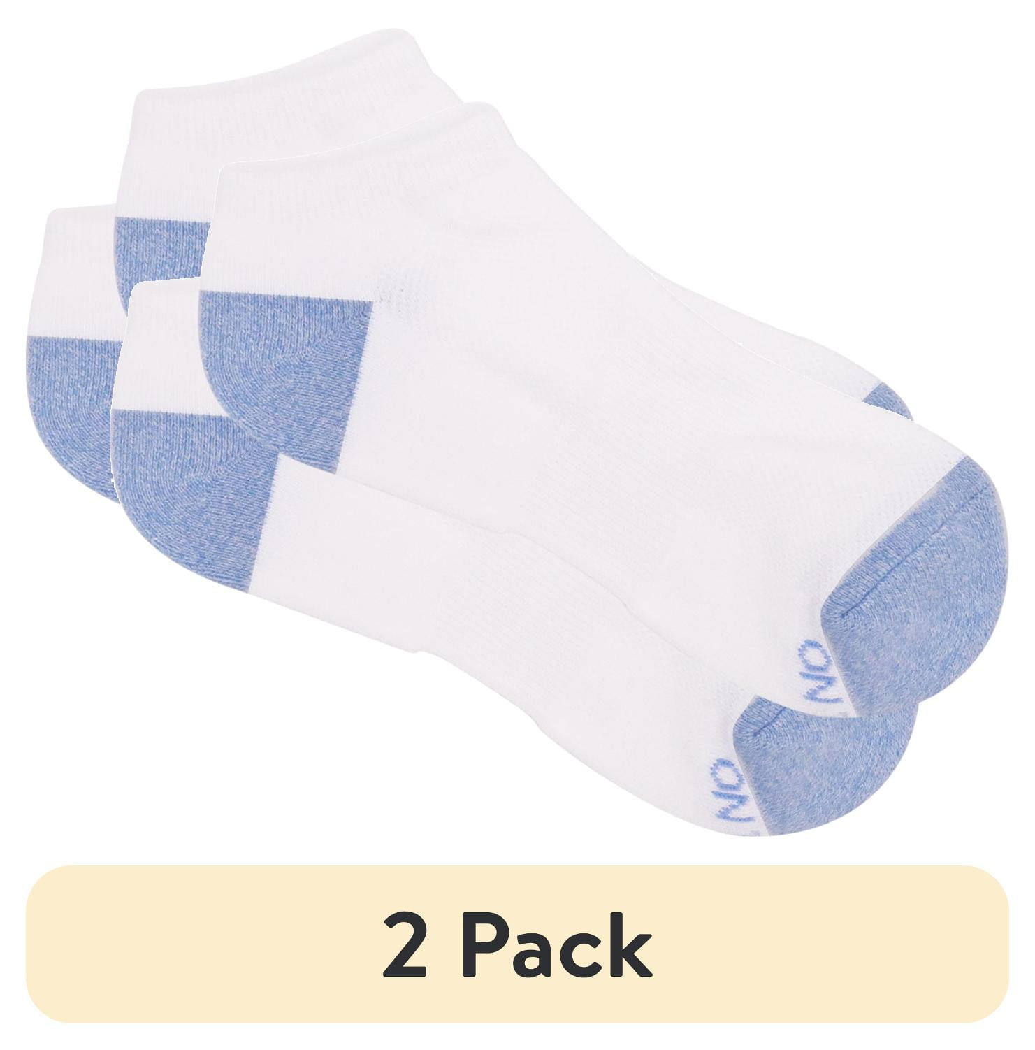 (2 pack) On the Go Women's Low Cut Socks (White Light Blue Fizz Heel ...