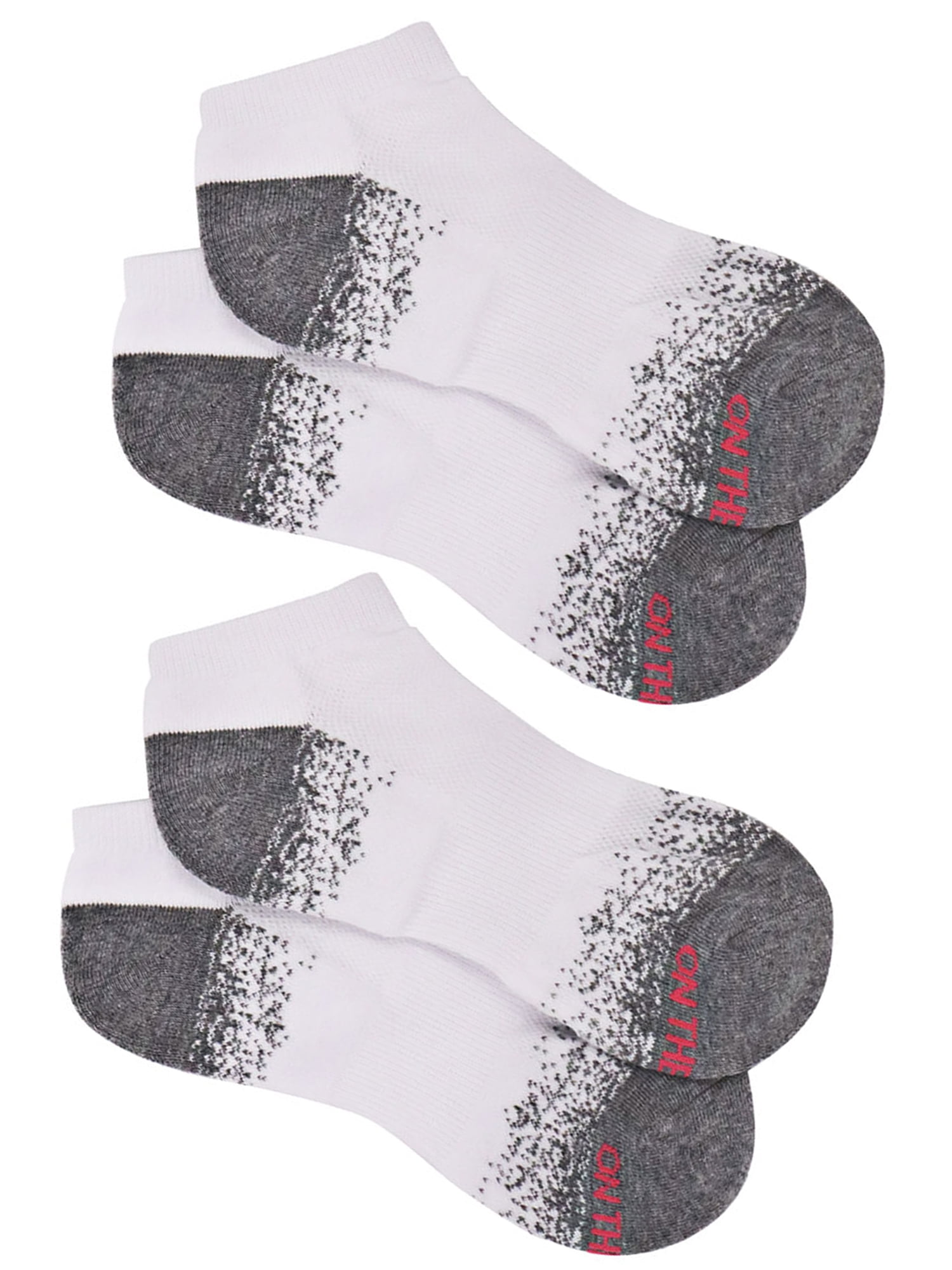 On the Go Women's Low Cut Socks (White Light Pink Horizontal Stripes ...