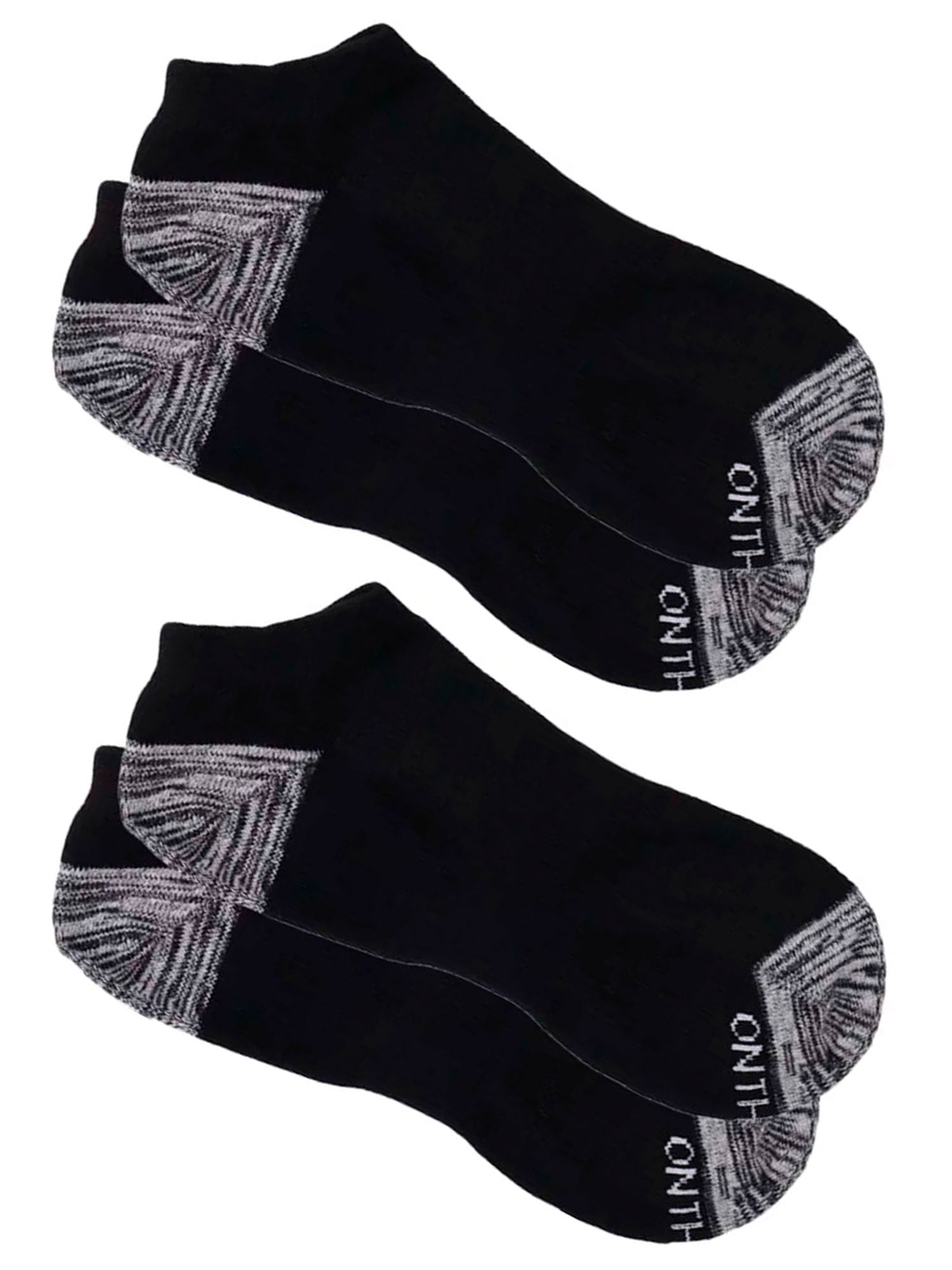 On the Go Women's Performance Socks (Black Grey Knitted Heel Toe, 2 ...