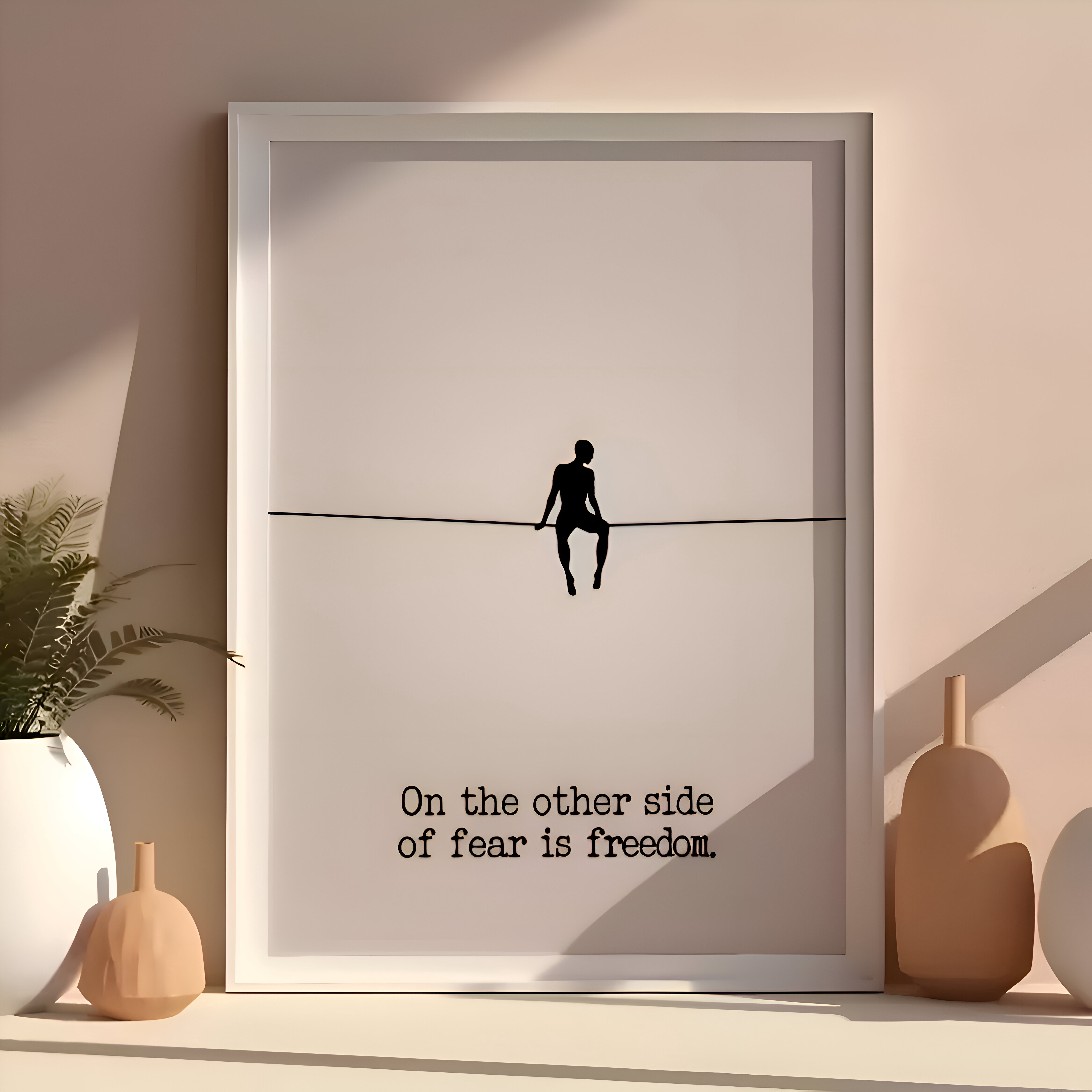 On the Other Side of Fear is Freedom Inspirational Quote Poster ...