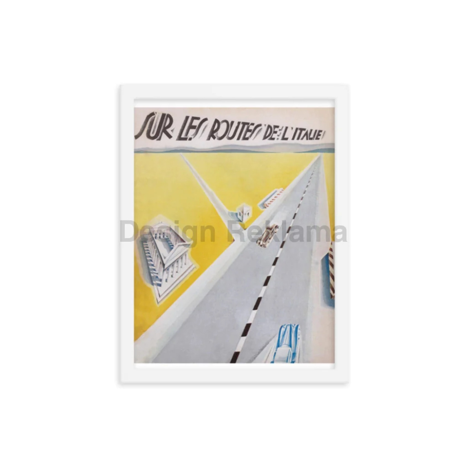 On the Roads of Italy, 1933. Framed Vintage Travel Poster - Walmart.com