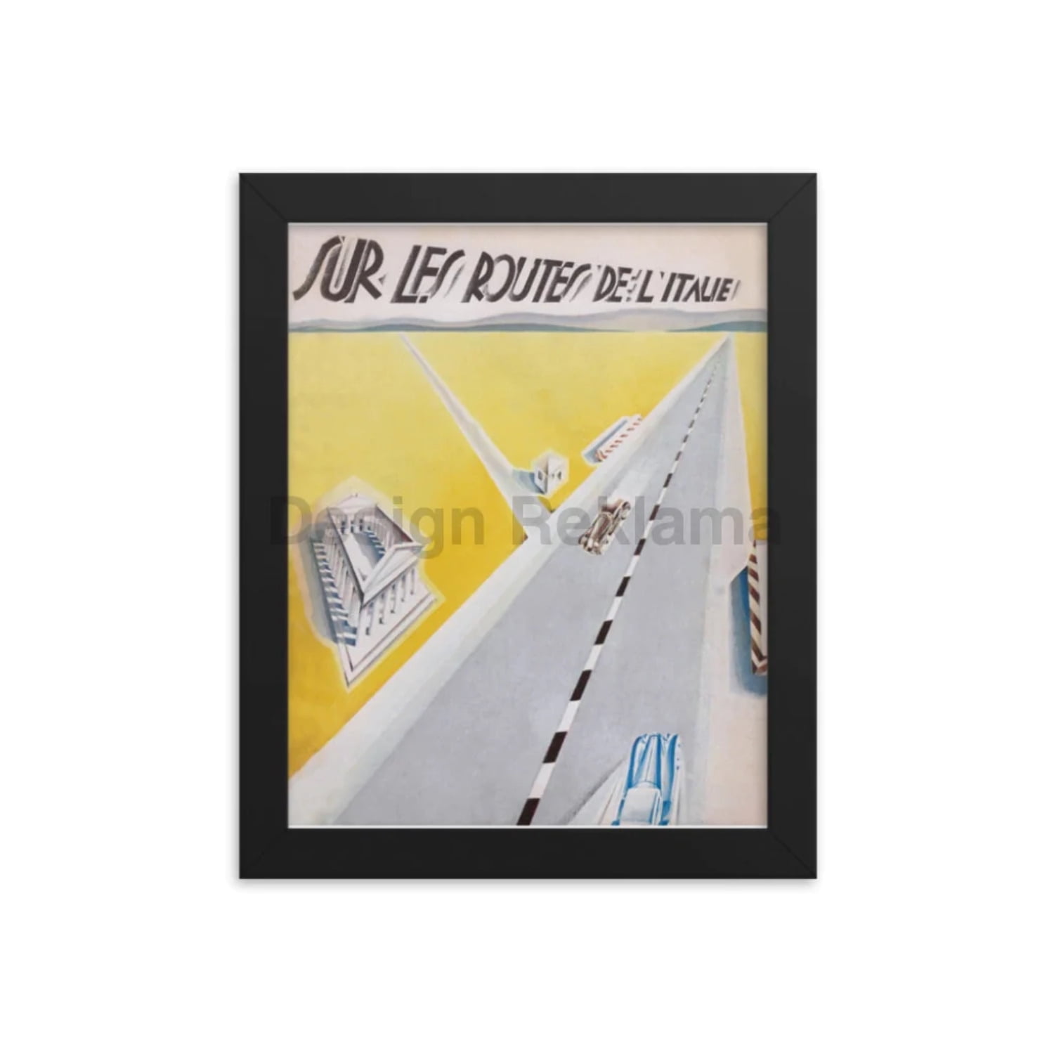 On the Roads of Italy, 1933. Framed Vintage Travel Poster - Walmart.com
