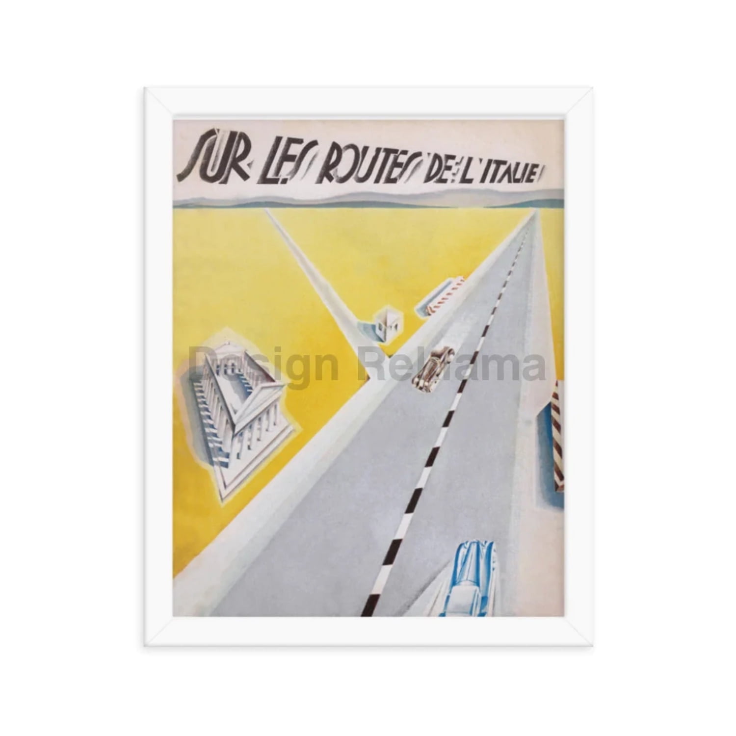On the Roads of Italy, 1933. Framed Vintage Travel Poster - Walmart.com