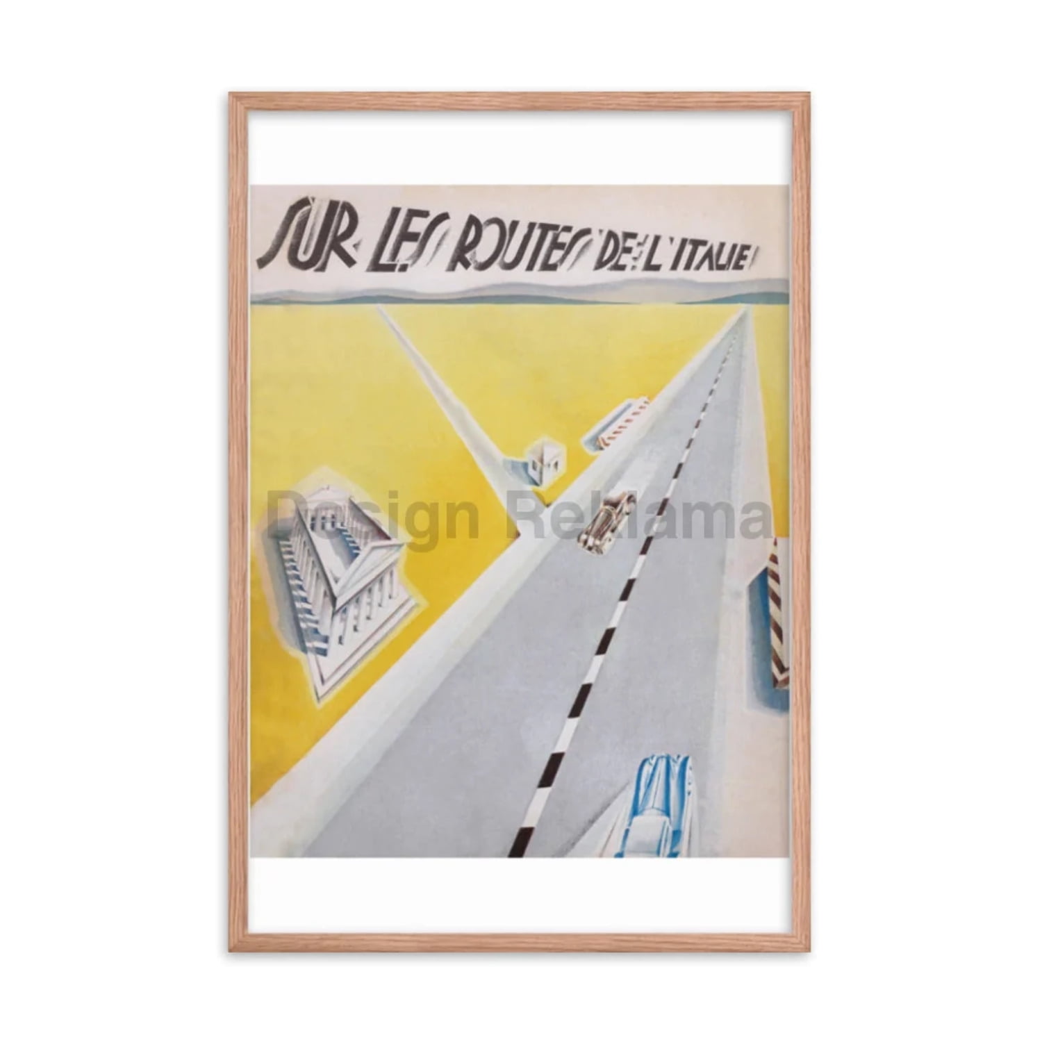 On the Roads of Italy, 1933. Framed Vintage Travel Poster - Walmart.com