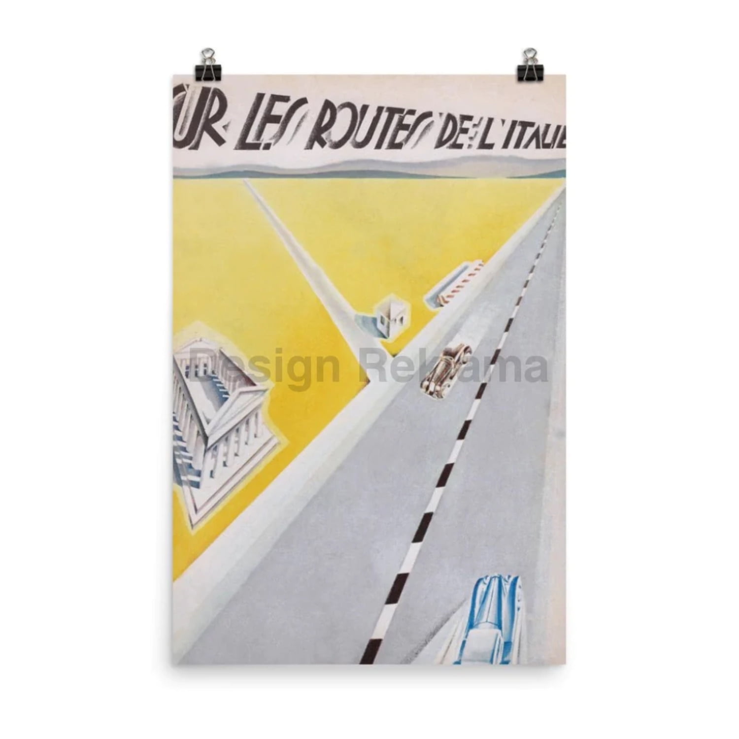 On the Roads of Italy, 1933. Unframed Vintage Travel Poster - Walmart.com
