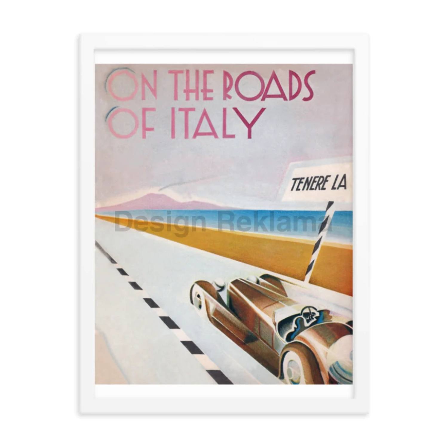 On the Roads of Italy, circa 1933. Framed Vintage Travel Poster ...