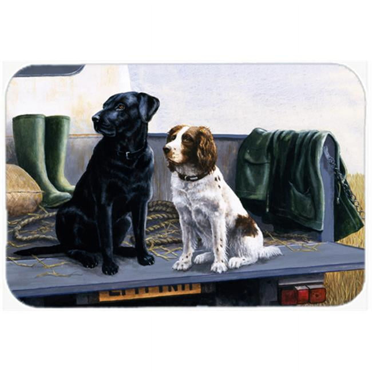 On the Tailgate Labrador & Springer Spaniel Glass Large Cutting Board ...