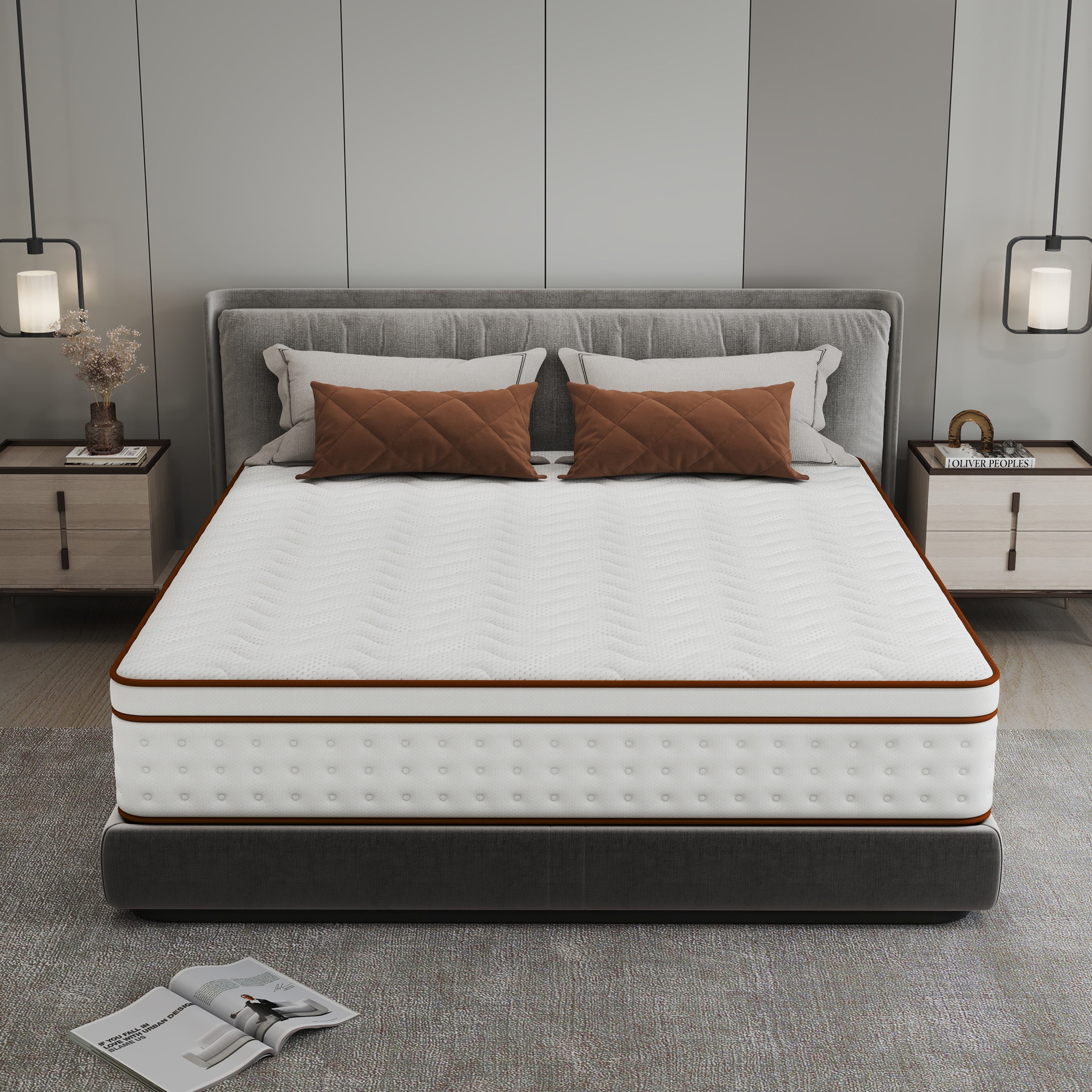 OnBeam 10" King Mattress, Medium Firm Memory Foam Mattress in a Box ...