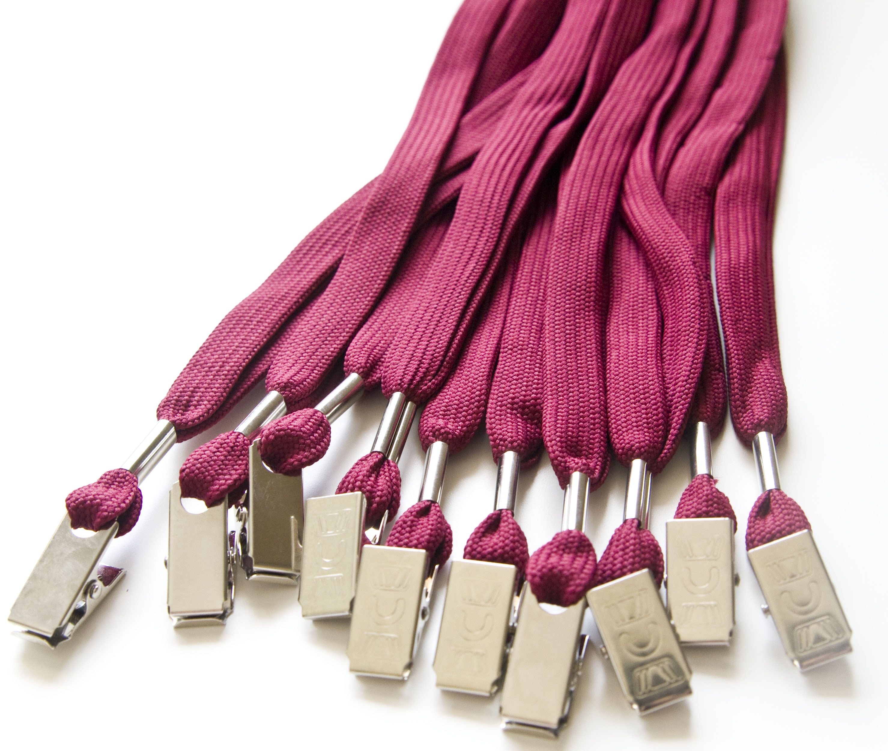 OnDepot Flat ID Neck Lanyards for Badges with Bulldog Clip, Maroon, 100 ...