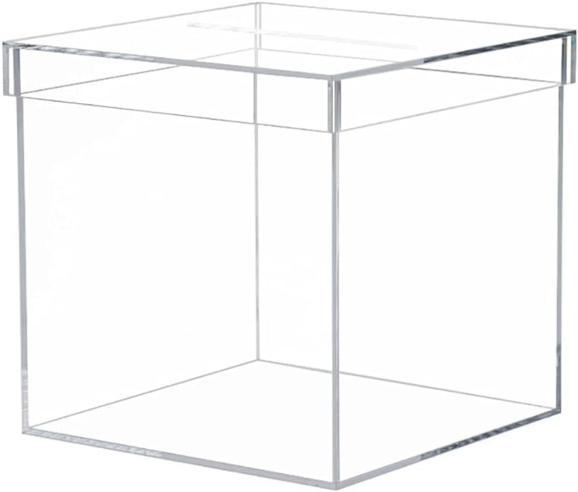 OnDisplay 10" Luxe Acrylic Clear Wedding Card Box w/Lid - Lucite Gift ...