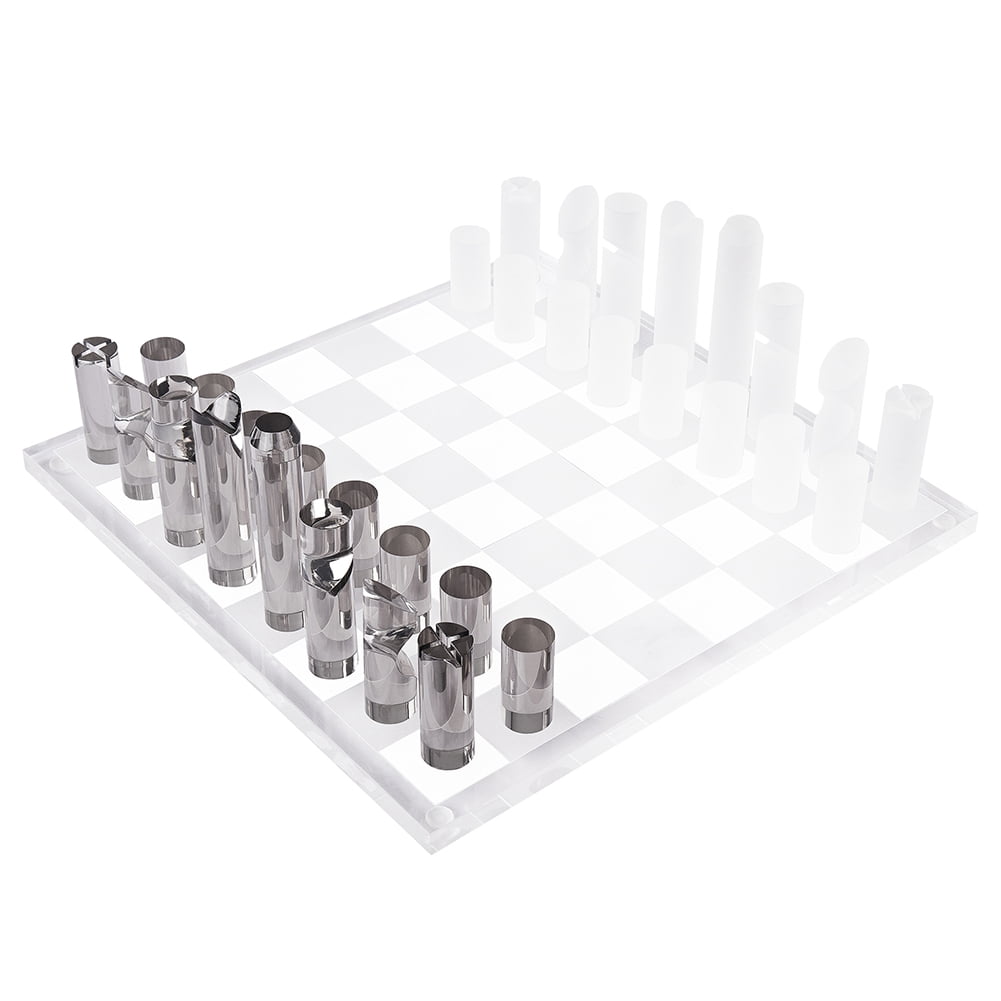 OnDisplay 3D Luxe Acrylic Smoke & Frost Luxury Laser-Cut Chess Set ...