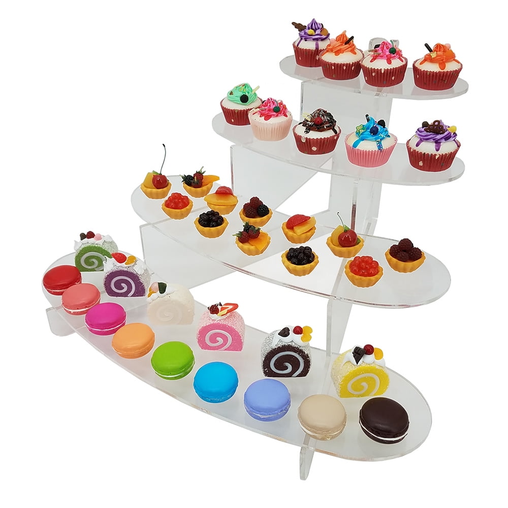 OnDisplay Acrylic Display Rack/Stand - 4 Tiered Folding Shelf System ...
