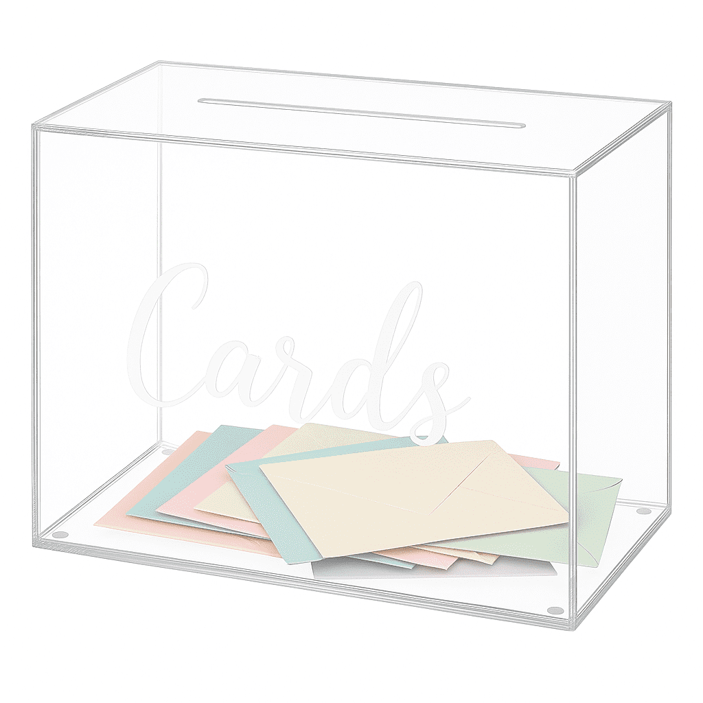 OnDisplay Clear Acrylic Wedding Card Box with Sliding Panel ...